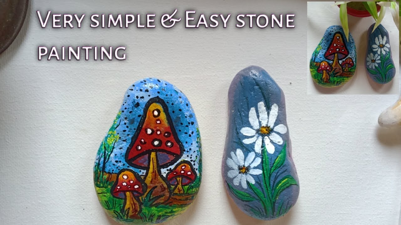 Stone painting|| Very simple & Easy stone painting||#artwork #artist # ...