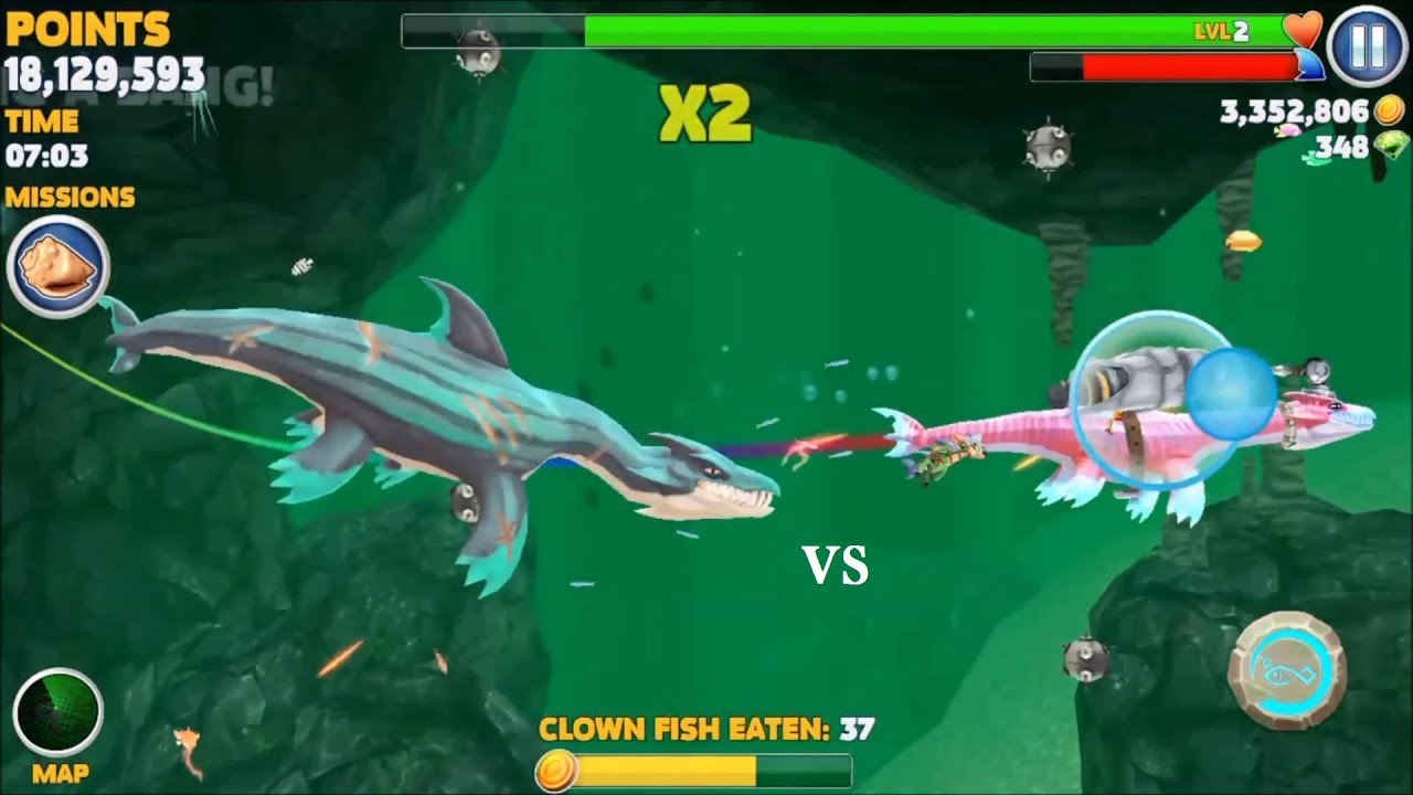 Nessie Shark vs Enemy Nessie Shark - Hungry Shark Evolution - YouTube