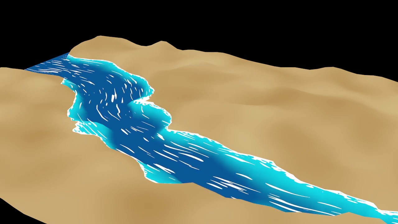 Toon river by Cinema 4D node material - YouTube