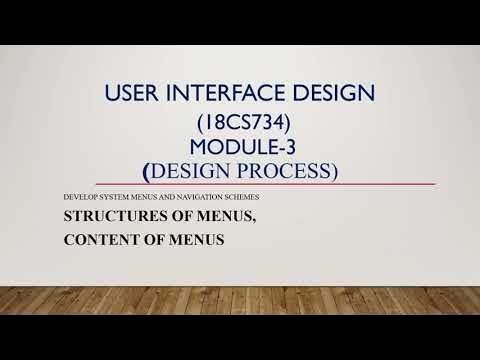 Structure of menus and its content|Lec-11|User Interface Design|Module-3|VTU Syllabus - YouTube