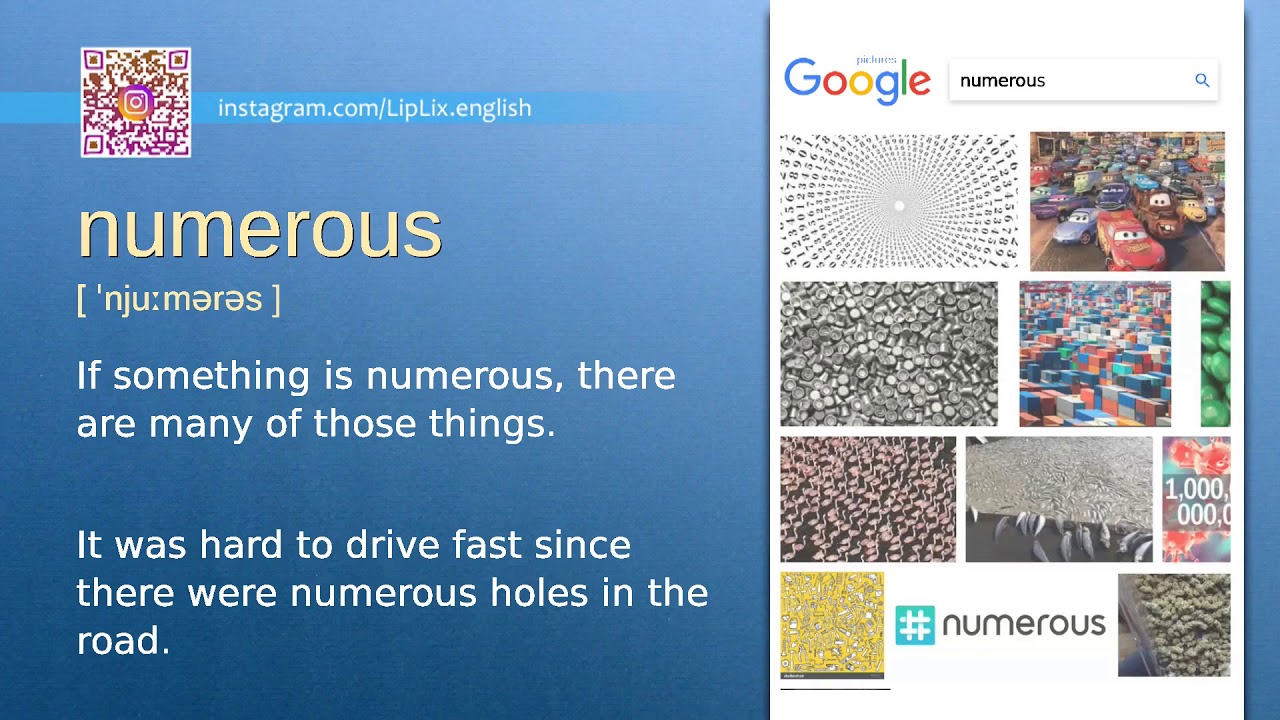 Numerous : C1 level english vocabulary lesson, www.LipLix.com - YouTube