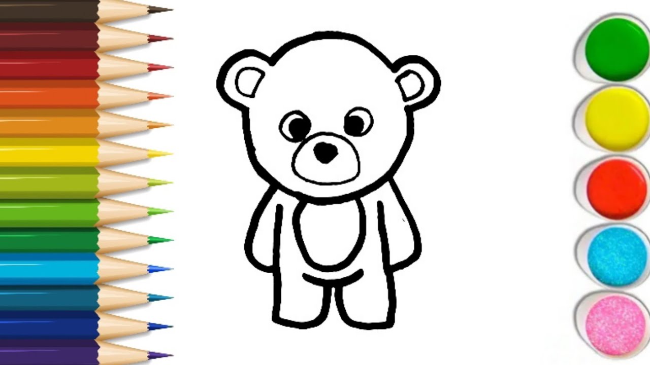 Teddy bear drawing tutorial for kids,toddlers | easy teddy drawing and ...