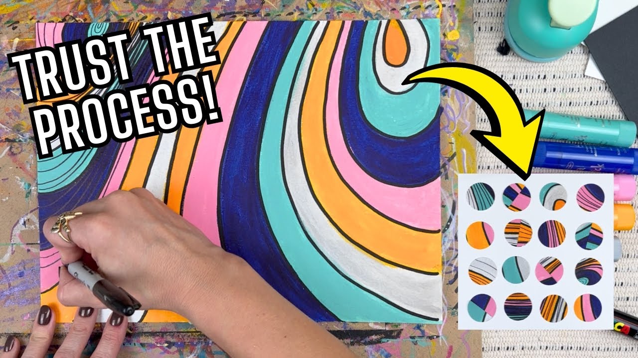 Transforming Flowy, Abstract Art into a Satisfying Circle Collage - YouTube