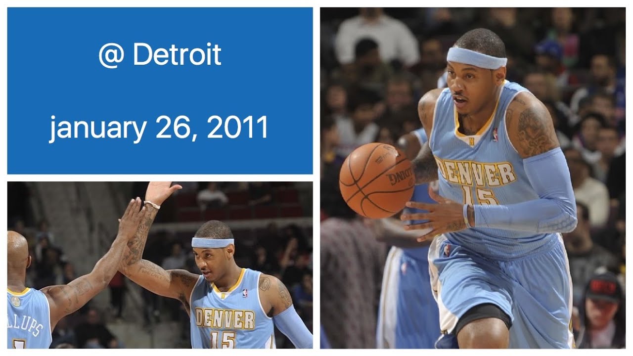 Carmelo Anthony 18 pts @ Detroit Pistons Highlights (january 26, 2011 ...