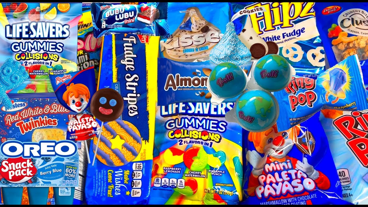 NEW BLUE SNACKS Blue Berry Muffin Kit Kat Candy Bar Oreo Planet Gummy ...