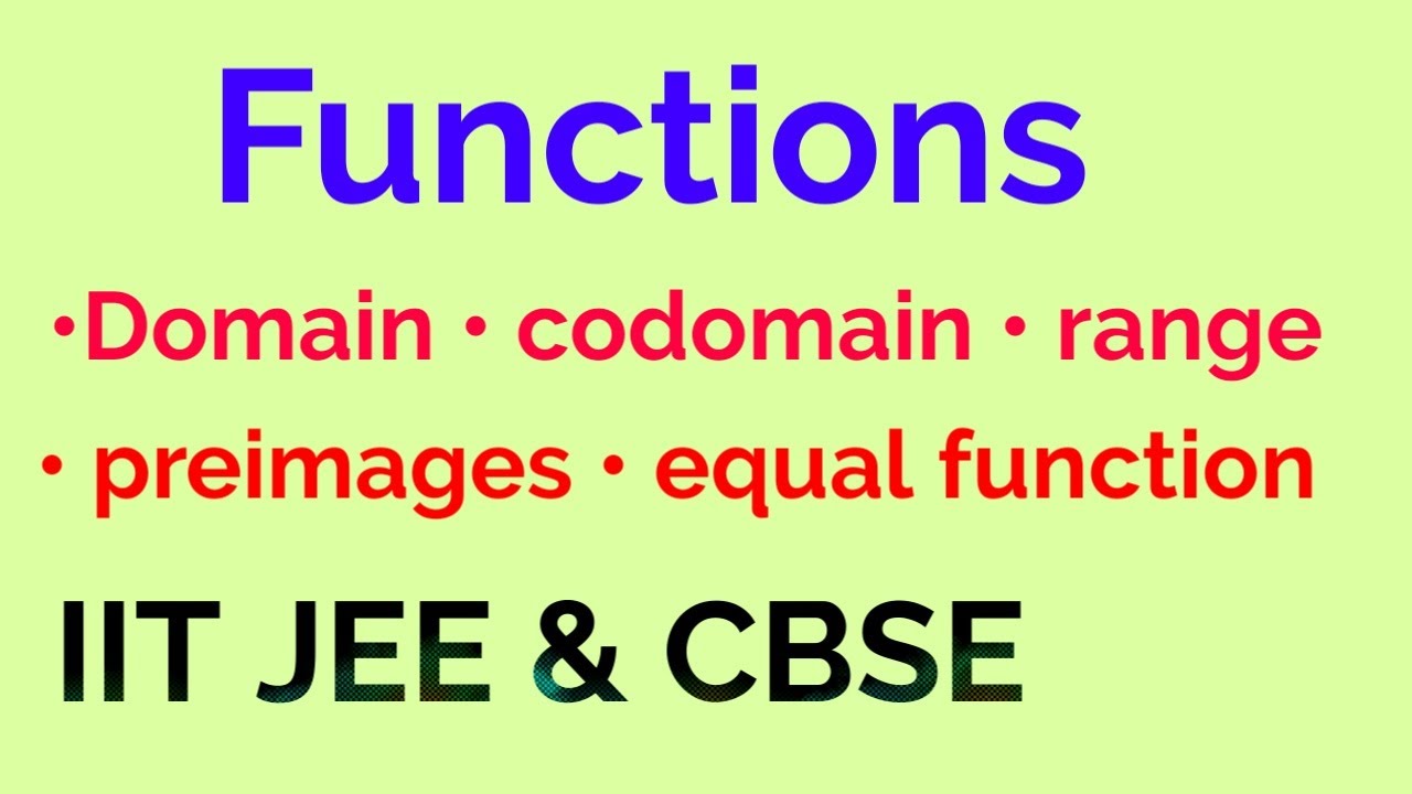 Functions || domain, codomain, range, preimages - YouTube