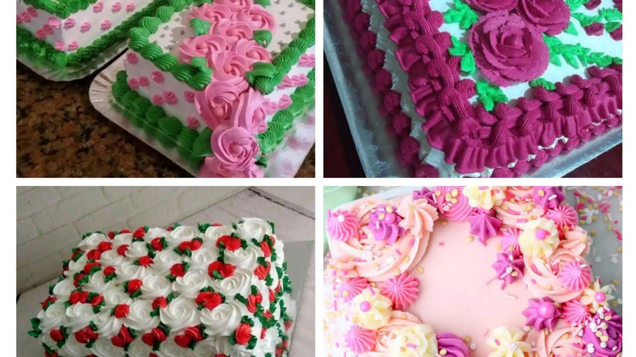 square shape birthday cake decorating ideas - YouTube