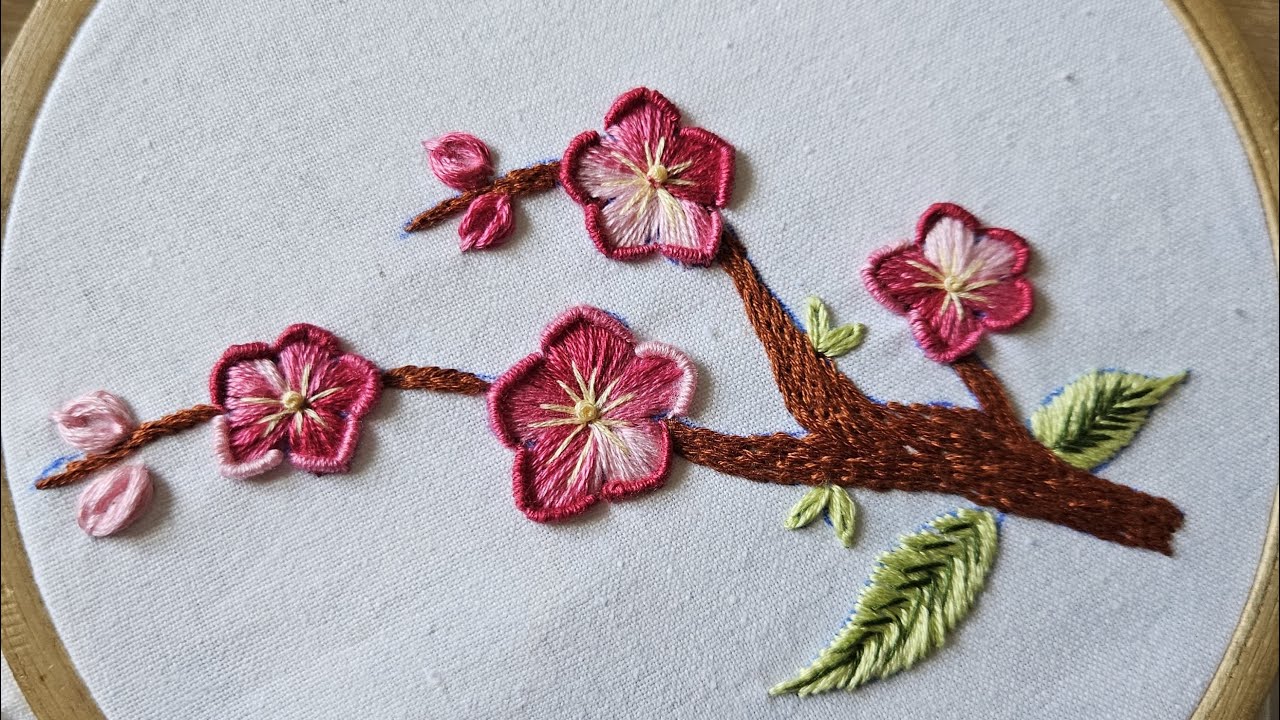 Cherry blossom 🌸 (sakura) || Threads & Needles || 152- hand embroidery ...