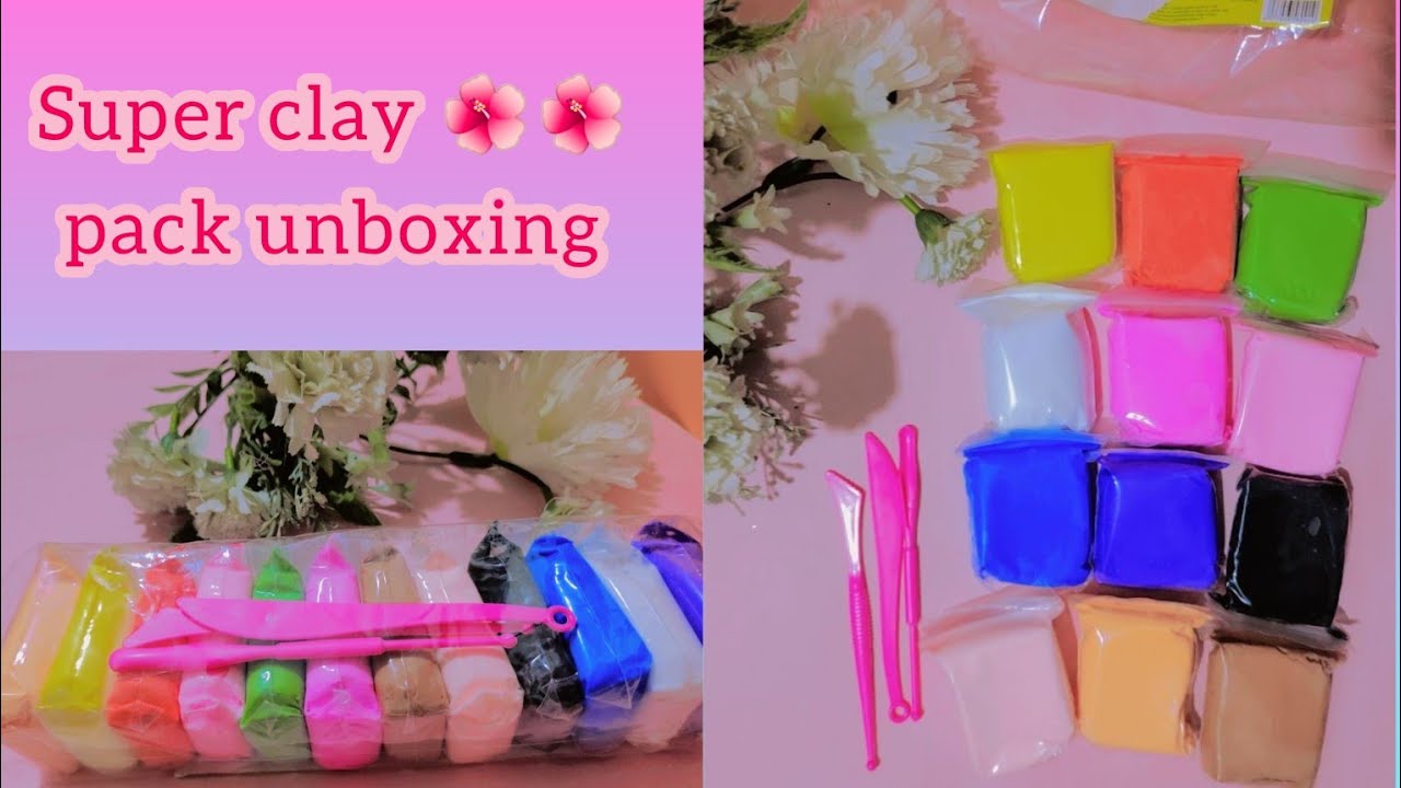 Unboxing super clay packet | air dry clay | unboxing | polymer clay ...