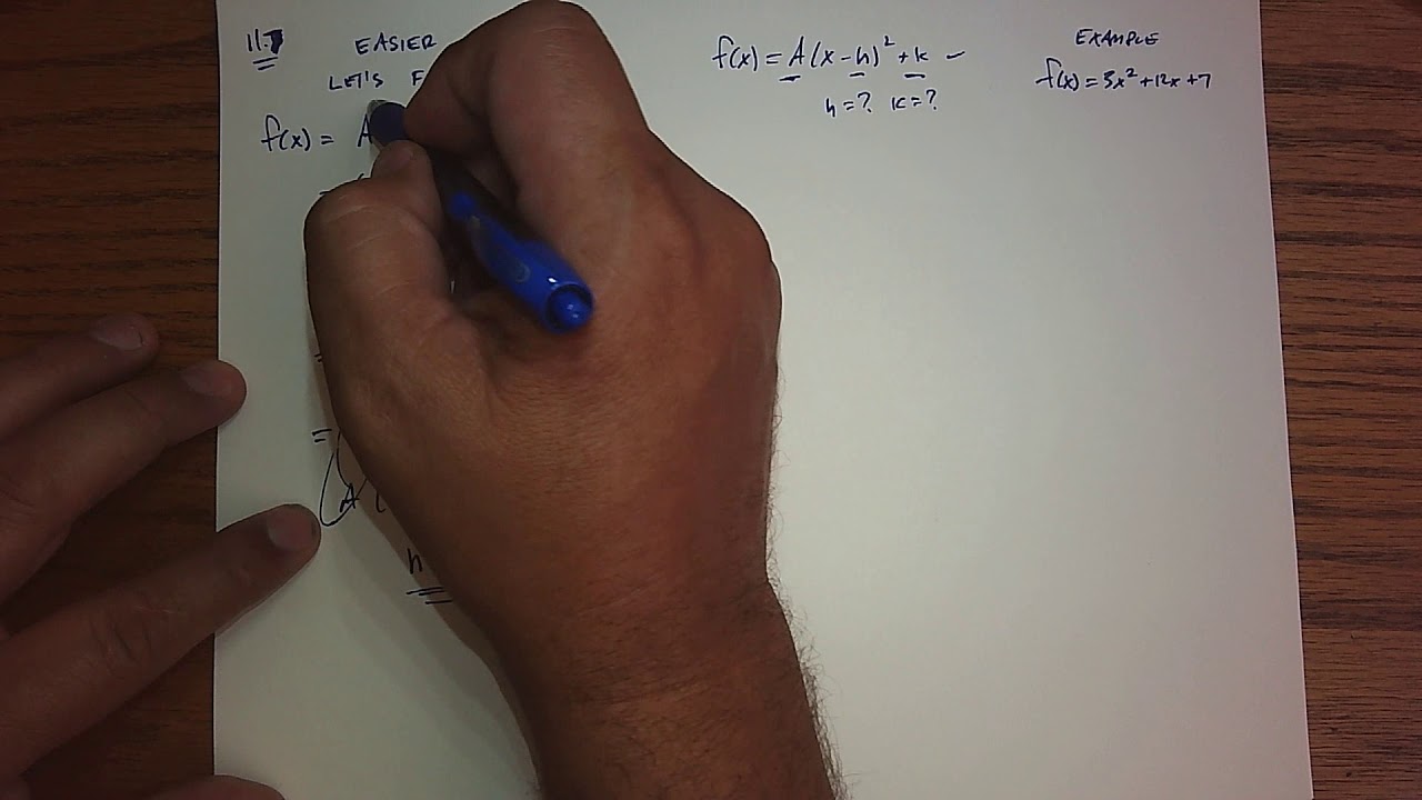 MAT 121 Section 117 Vertex Formula Intro - YouTube