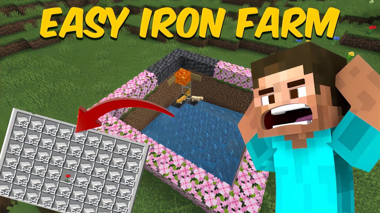 Easy iron farm in minecraft 1.21+ (bedrock+java) - YouTube