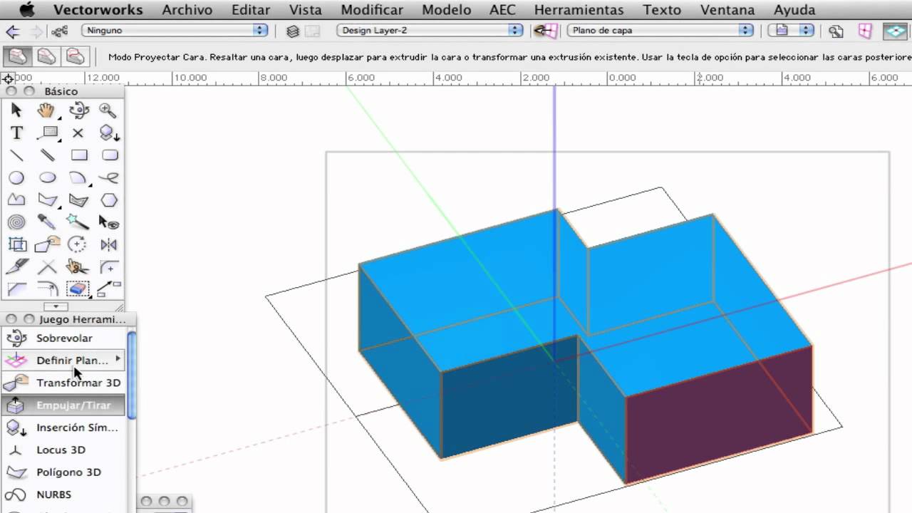 RV - 036 - Usando la herramienta Push & Pull en Vectorworks - YouTube
