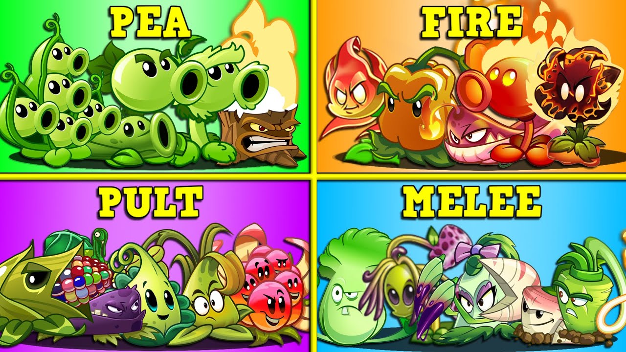PEA x FIRE x PULT x MELEE Battlez - Who Will Win? - PvZ 2 Team Plants ...