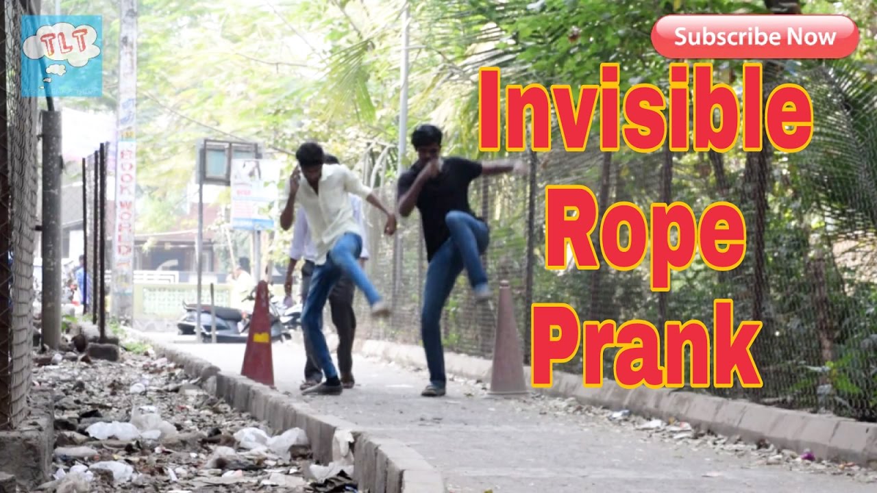 TLT : Invisible Rope Cross Prank | Funny Prank | Pranks In India 2017 ...