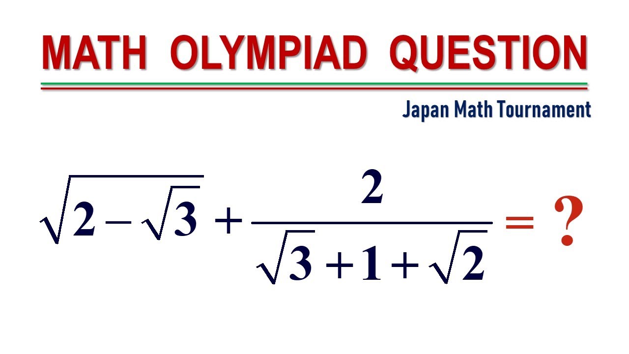 Solving Math Tournament Question from Japan - YouTube