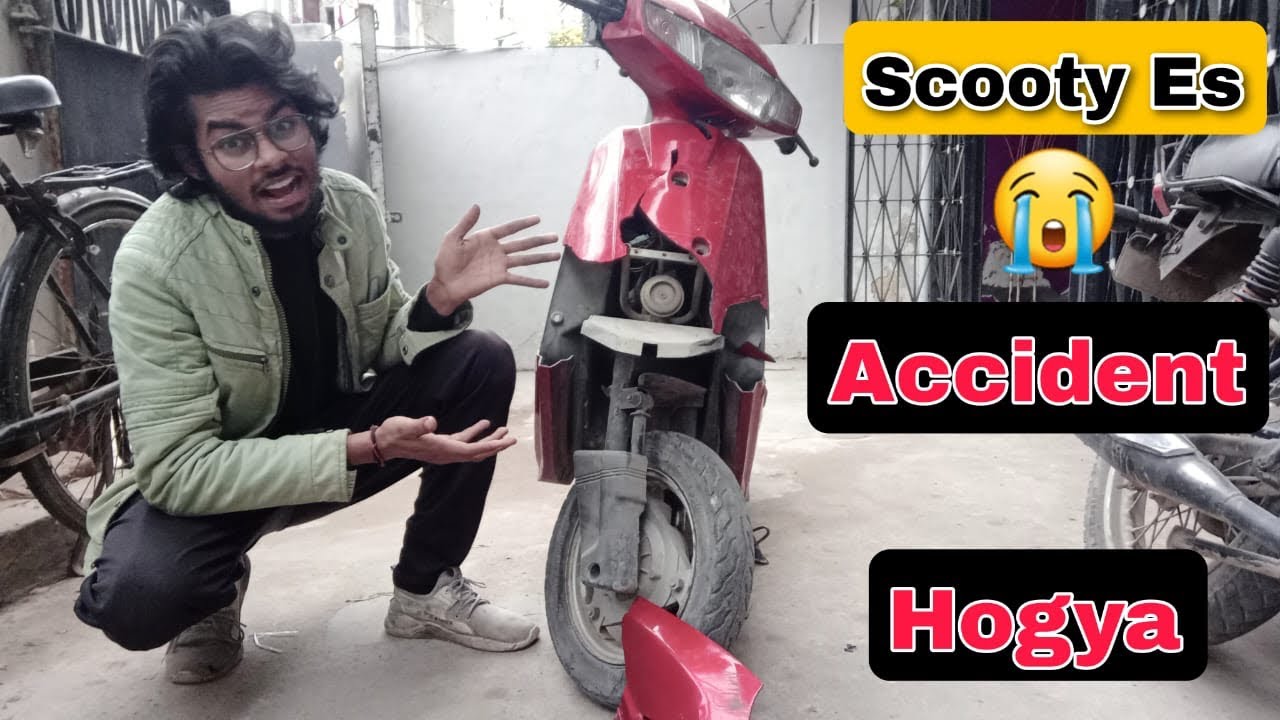 SCOOTY Es Accident Hogya | TVS Scooty Es Moped 2strock 60cc Engine ...