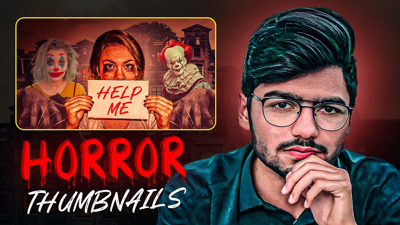 Horror thumbnail design speed art - YouTube