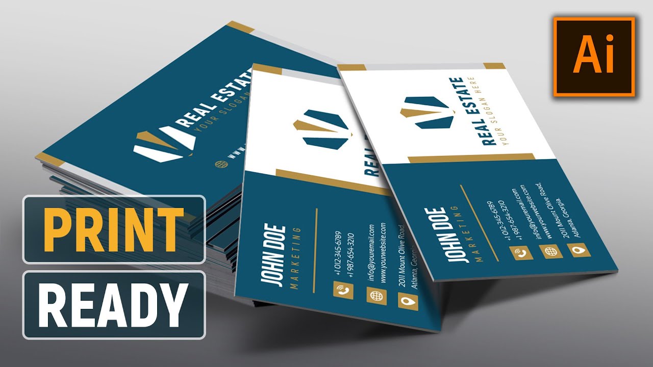 How to Create Double Sided Business Cards Design in Illustrator CC ...