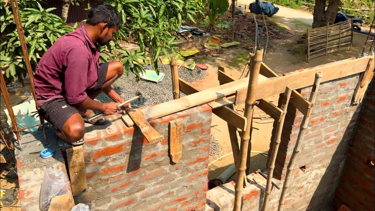 WoW Excellent Lintel Formwork!- House Lintel Sajja Centring Work || - YouTube