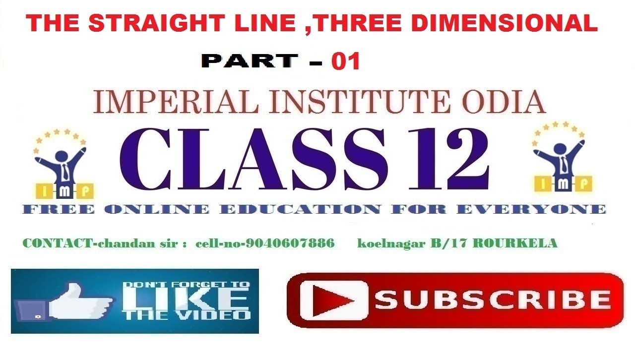 straight line (3-dimension ) class -12 part-1 - YouTube