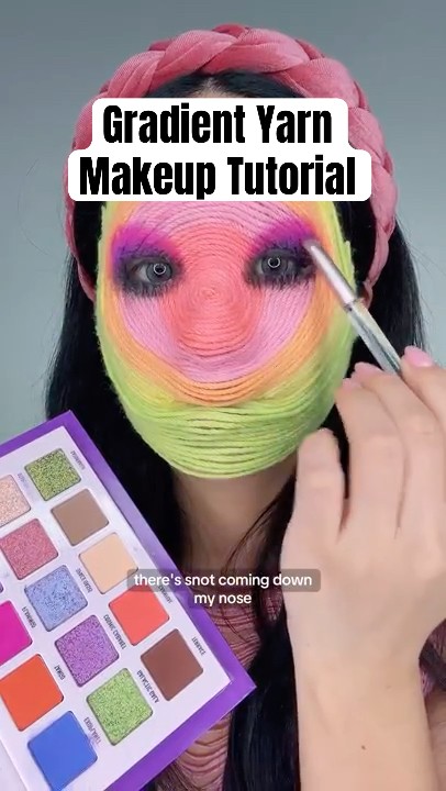 GRADIENT YARN MAKEUP TUTORIAL! #makeup #creativemakeup #makeuptutorial ...