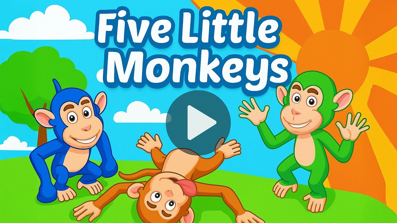 Five Little Monkeys | Fun Nursery Rhyme for Kids - YouTube