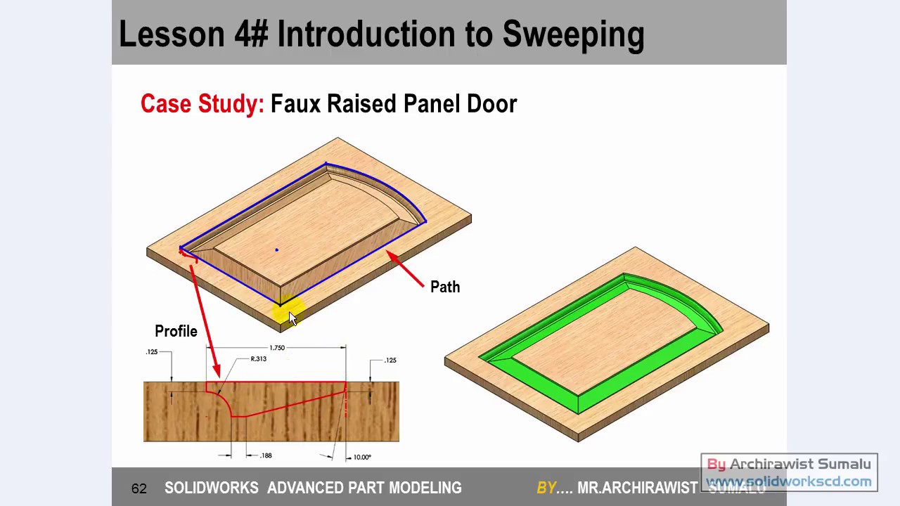 01- ตัวอย่างวิดีโอสอนจากแผ่นสอน SolidWorks Advanced Part Training - YouTube