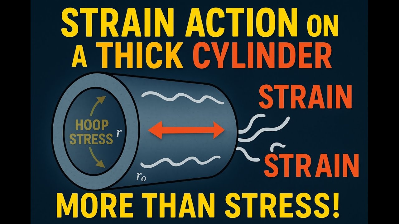 Strain in a single thick cylinder( Strength of materials and structures ...