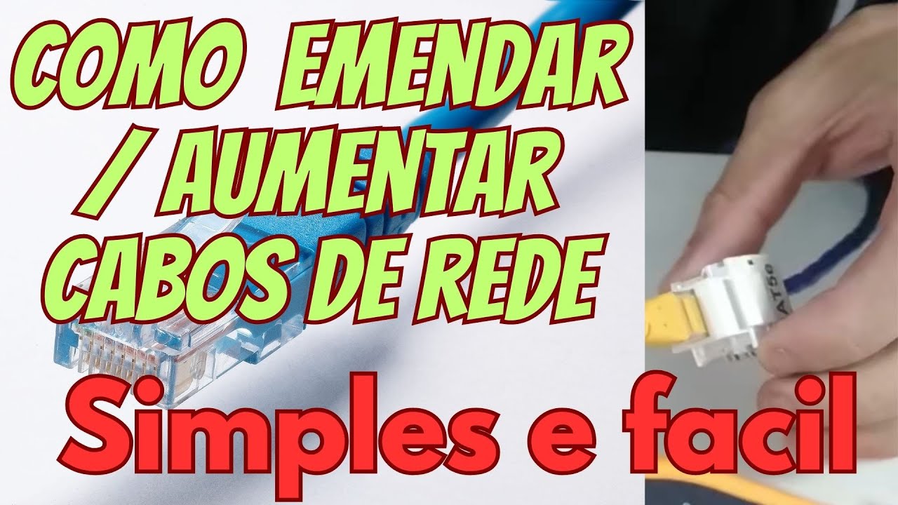 Como fazer emenda ou aumentar cabos de rede e internet. (How to splice network cables.) - YouTube