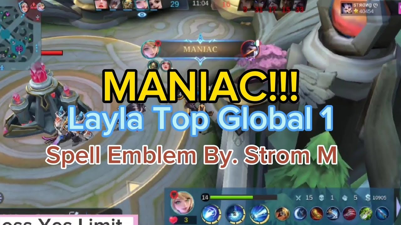 MANIAC!!! | Gameplay Layla Spell emblem 2023 | Build Top Global 1 Layla ...