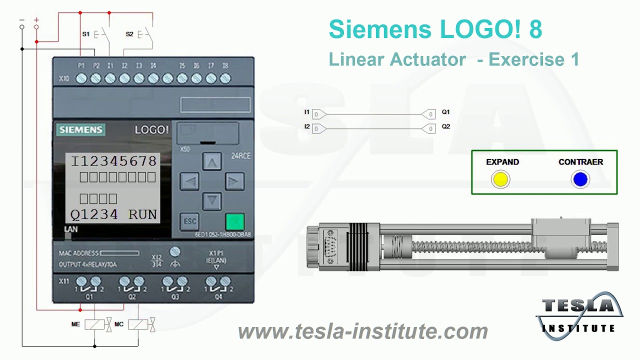 SIEMENS LOGO! 8 - Linear Actuator - Exercise 1 - YouTube