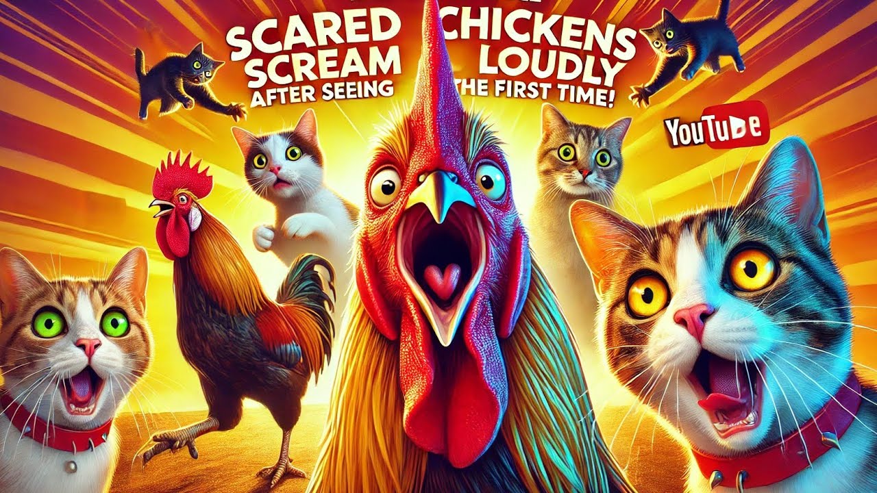 Scared Chickens Scream Loudly After Seeing Cats for the First Time! _ chicken sounds loudly free ...