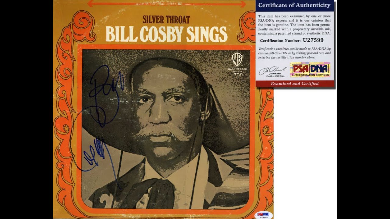 BILL COSBY Hand Signed LP Cover: "Silver Throat: Bill Cosby Sings ...
