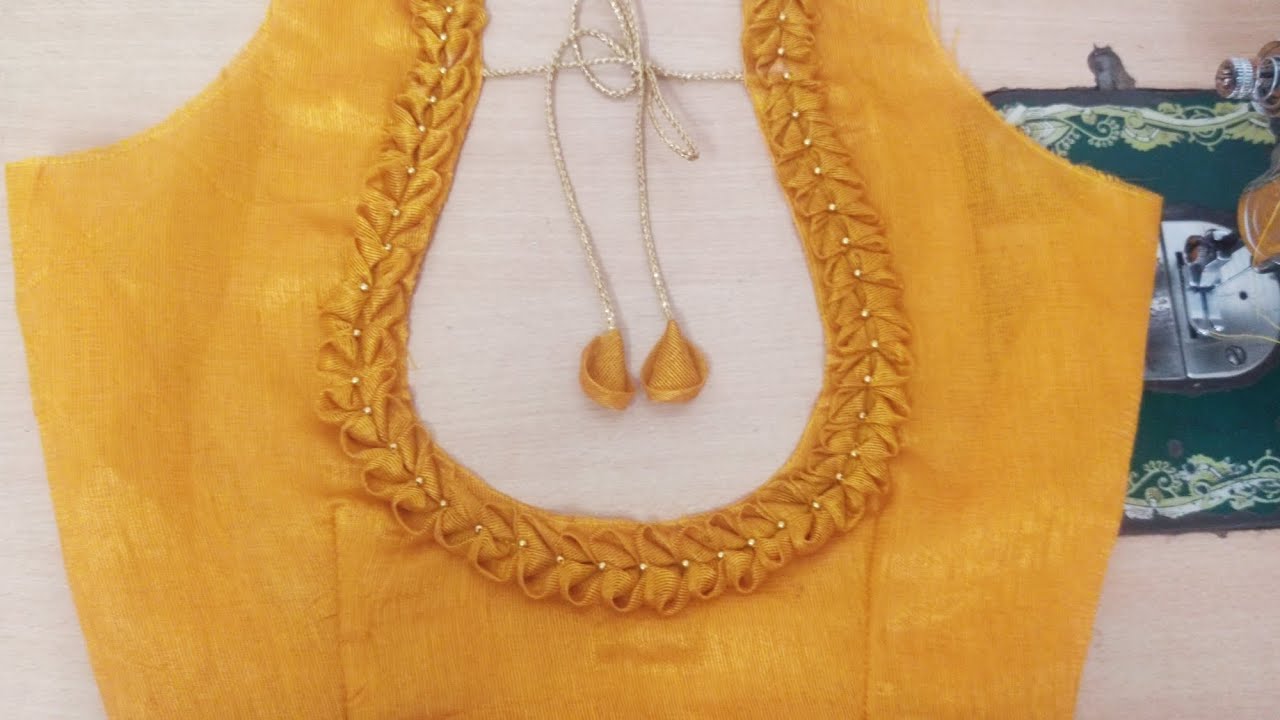 very simple blouse back neck design. silai tutorial. - YouTube