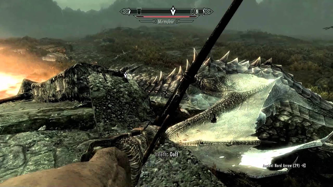 The Elder Scrolls V Skyrim - First Dragon Fight [Max Settings] - YouTube