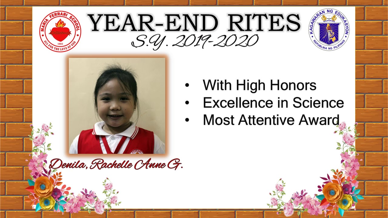 MARIA FERRARI SCHOOL YEAR - END RITES 2020 - YouTube
