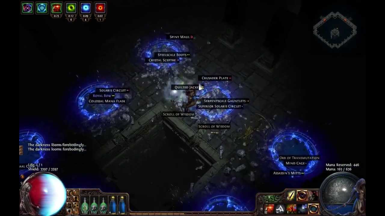 Path of Exile The Cowards Trial Crypt Unique Map Shadow LVL84 Flicker ...