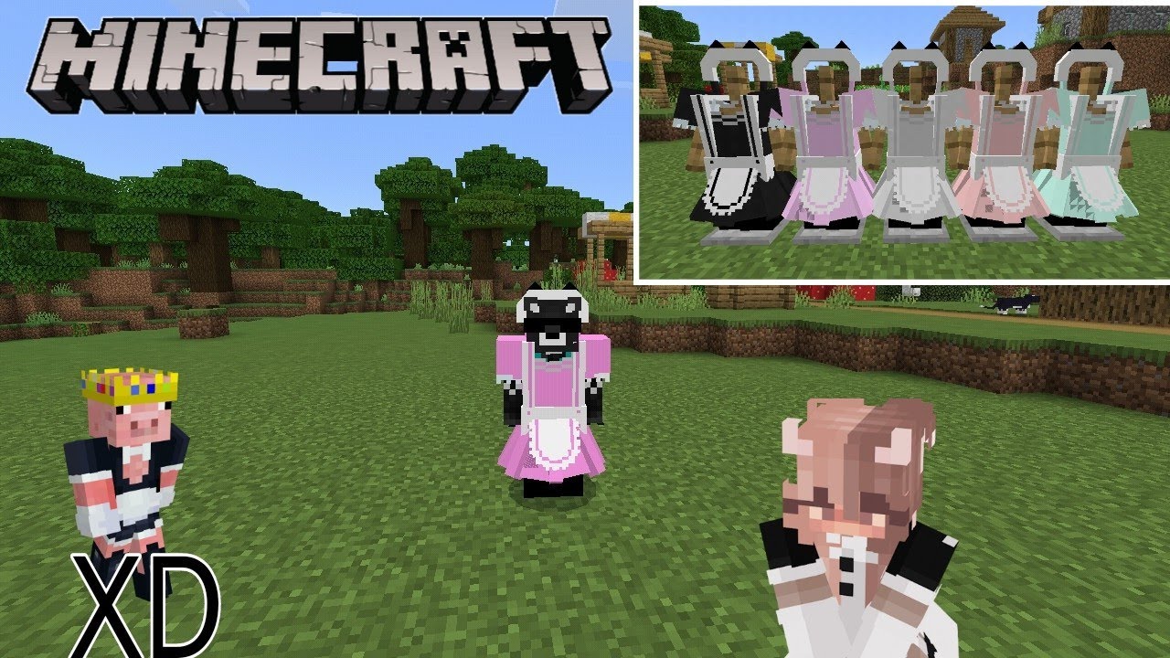 MAID EN MINECRAFT XD| Traje Maid Addon para Minecraft PE Bedrock 1.18 ...