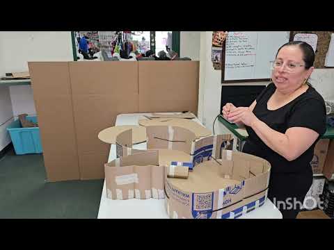 como hacer piñata de angel con carton reciclable primera parte