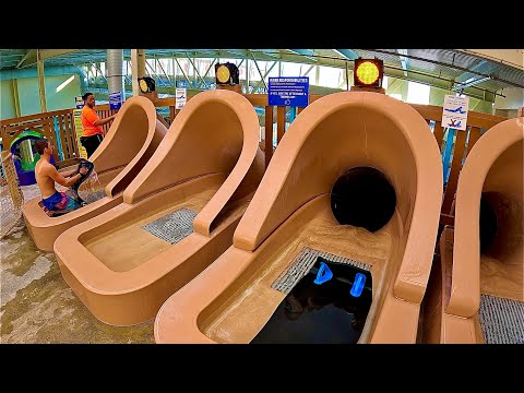 Racing at Kalahari Poconos! Cheetah Racer Indoor Water Slide Ride 🏄‍♂️✨