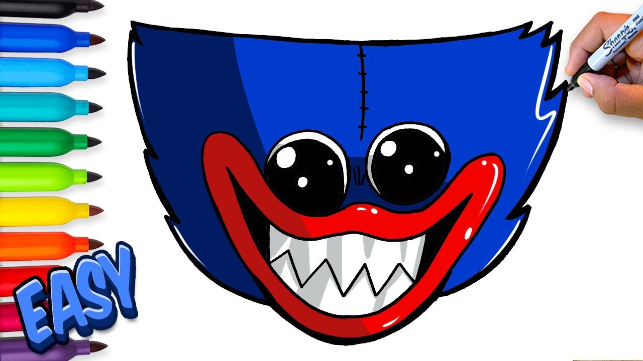 How to Draw Huggy Wuggy Face | Easy Step-by-Step Drawing Tutorial - YouTube