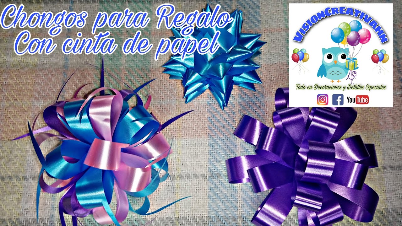 Chongos para regalo con cinta de papel - Paso a paso - YouTube