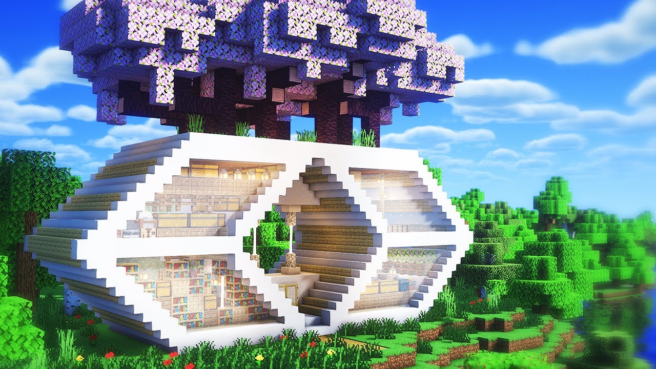 Minecraft: How To Build a Quartz Trapeze House - YouTube