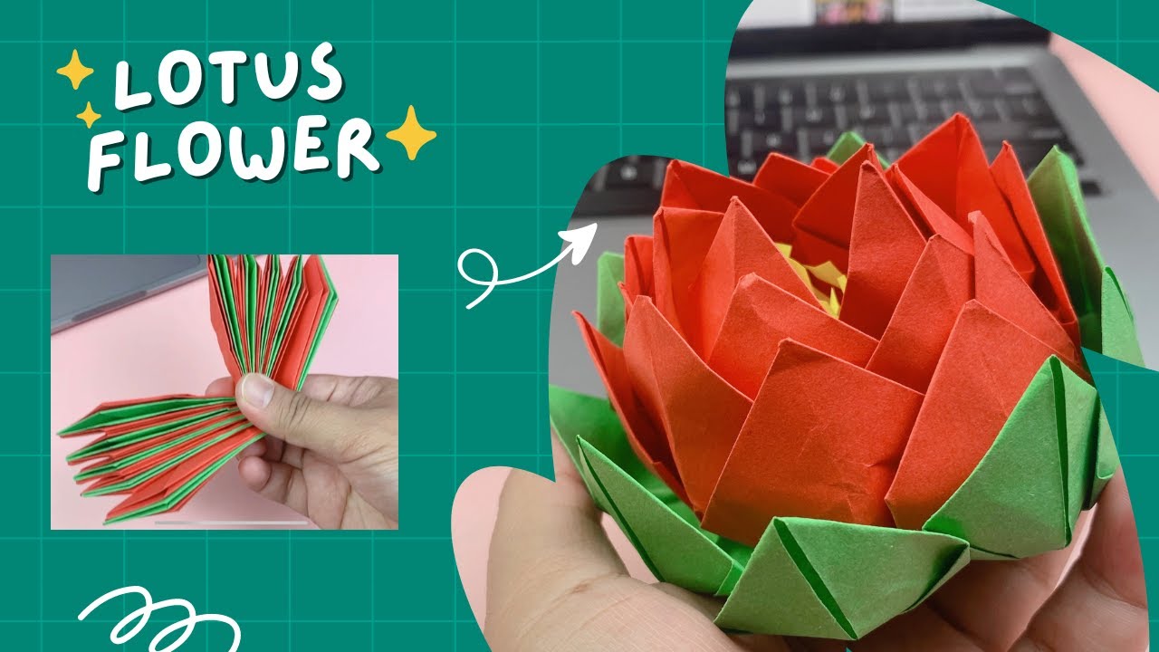 HOW TO MAKE AN ORIGAMI LOTUS FLOWER DIY | ORIGAMI BUNGA TERATAI YANG ...