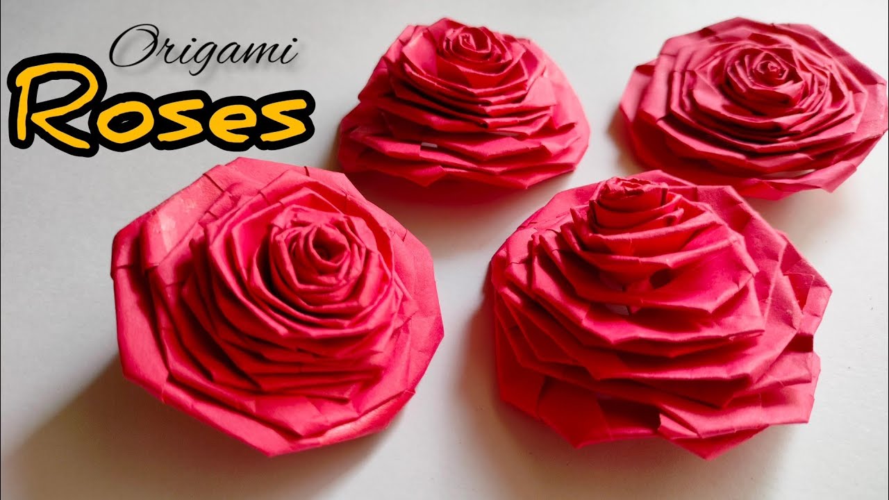 How to make 3d paper rose || paper flower || paper flower making ...