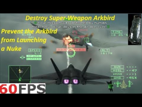 Ace Combat 5 The Unsung War Mission 24 White Bird II Boss: Arkbird (PS4 ...