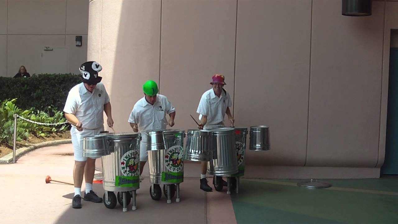 Guys Playing On Some Trash Cans Epcot Fl Aug 2009 - YouTube