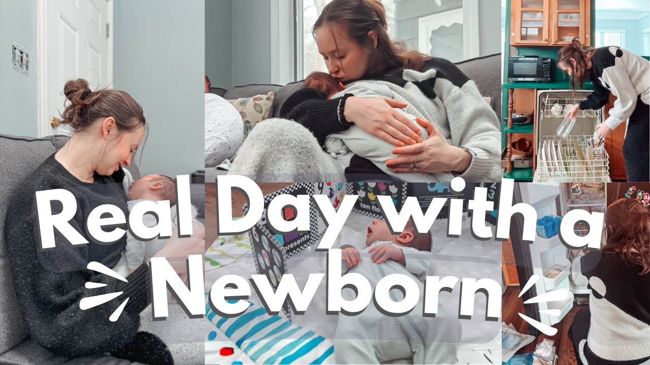 REAL DAY IN THE LIFE WITH A NEWBORN (One month old) - Get stuff done ...