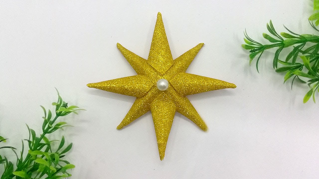 Beautiful Christmas Craft | Glitter Star Easy Room Decor - YouTube
