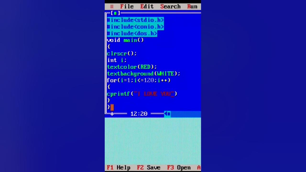 I Love You C Programming Codec Program Youtube